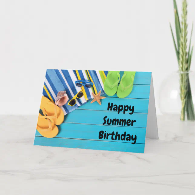 ***SUMMER BIRTHDAY**** WISHES FRIEND OR FAMILY CARD | Zazzle