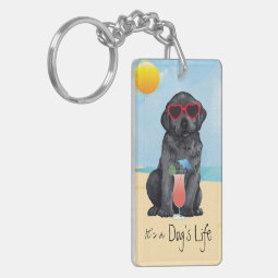 Summer Black Lab Keychain | Zazzle
