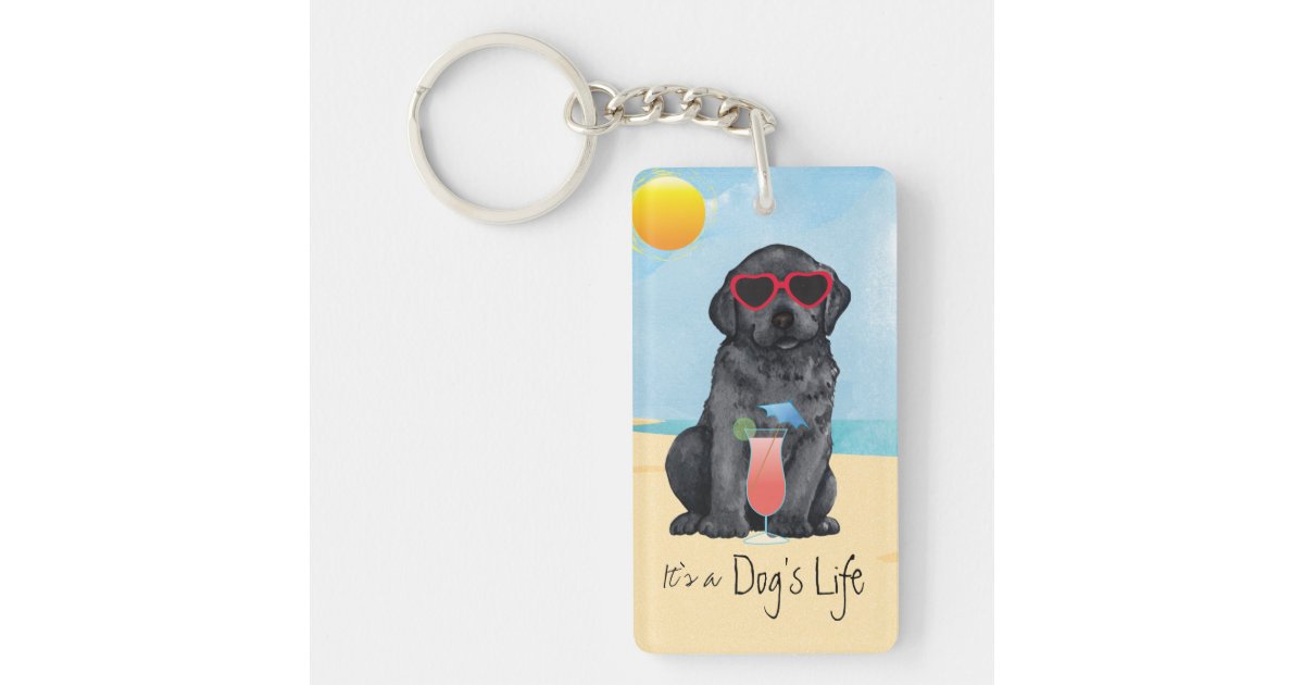 Summer Black Lab Keychain | Zazzle