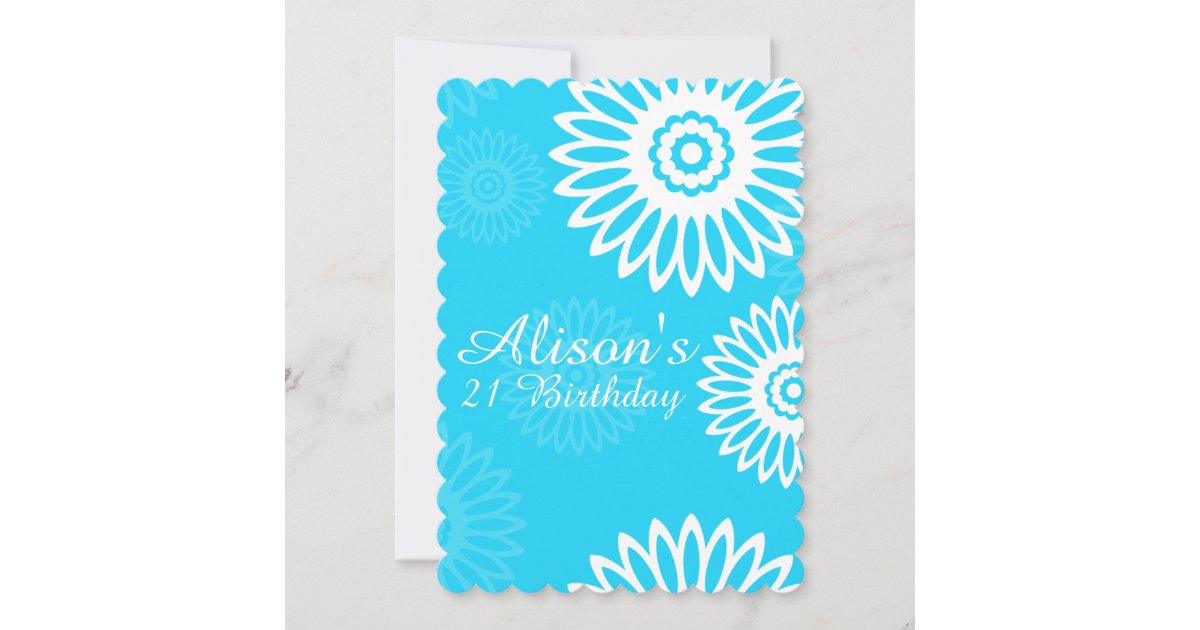 Summer Blue Flowers Birthday Party Invitation Zazzle summer-blue-flowers-birthday-party-invitation-zazzle
