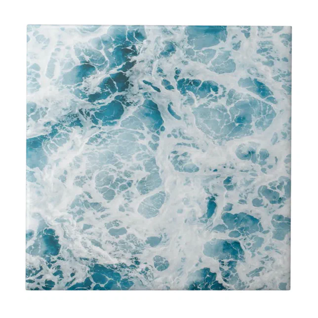 Summer Blue Ocean Wave Ceramic Tile | Zazzle