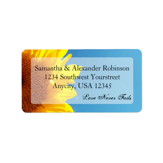 Summer Blue Sky with Yellow Sunflower Label | Zazzle