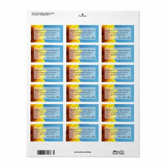 Summer Blue Sky with Yellow Sunflower Label | Zazzle