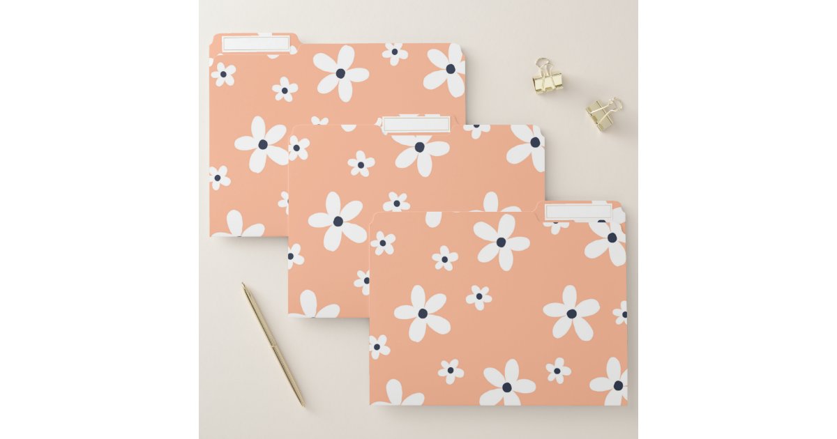 Summer Boho White Daisy Flowers File Folder | Zazzle
