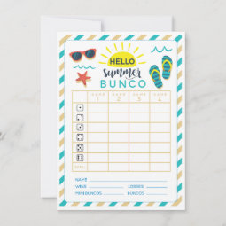 Summer Bunco Score Card june july | Zazzle