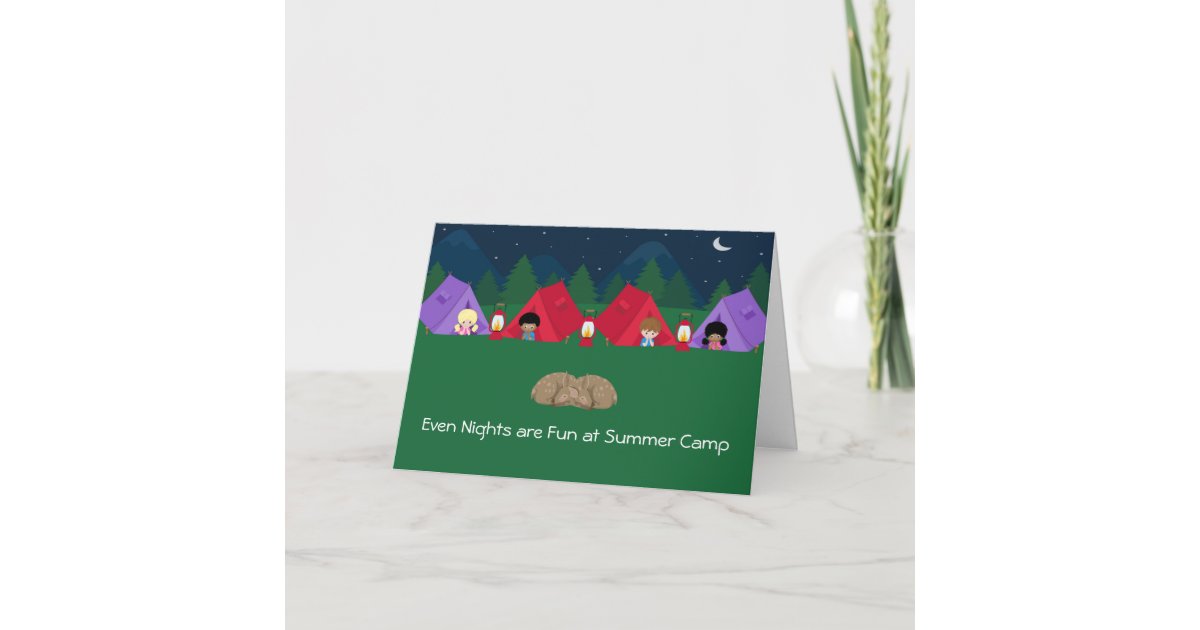 Summer Camp at Night Card | Zazzle