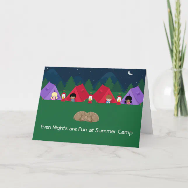 Summer Camp at Night Card | Zazzle