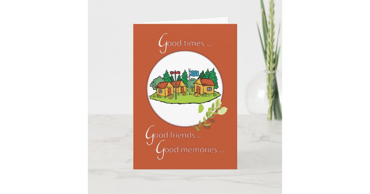 Summer Camp Cabins Thinking of You Card | Zazzle