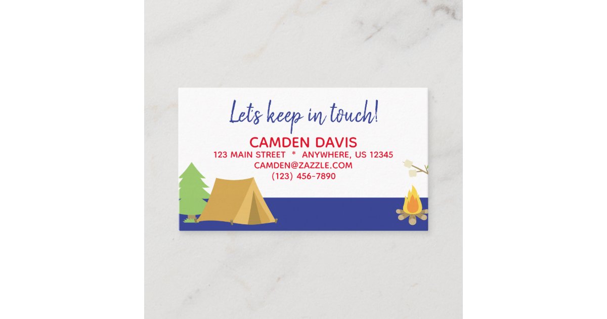 Summer Camp Contact Card | Zazzle