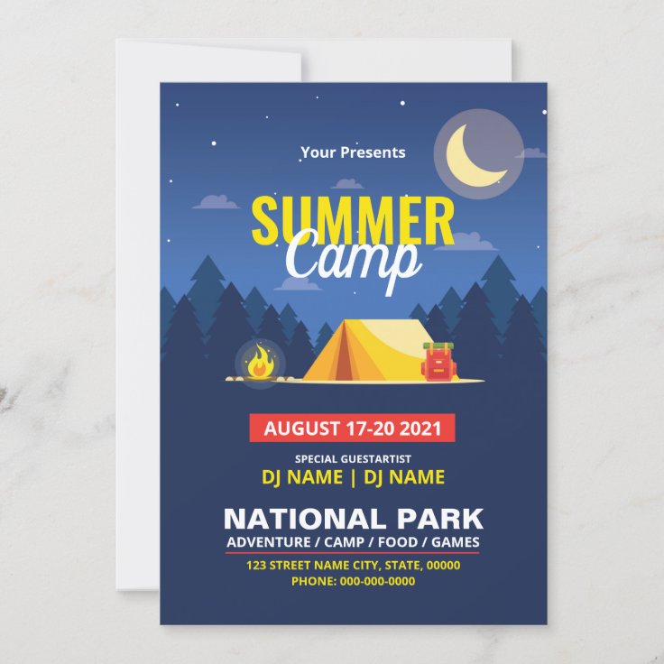 Summer Camp Flyer Invitation | Zazzle