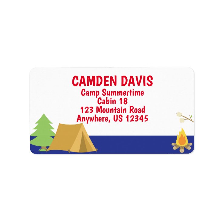 Summer Camp Large Return Address Labels | Zazzle