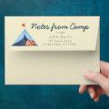 Summer Camp Preprinted Return Address Cute Tent Envelope | Zazzle