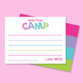 Summer Camp Stationery Rustic Wood Pink Girly Note Card | Zazzle