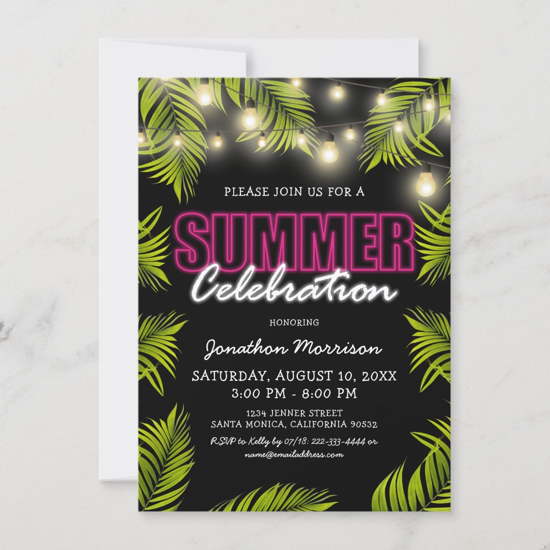 Summer Celebration Birthday Invitation | Zazzle