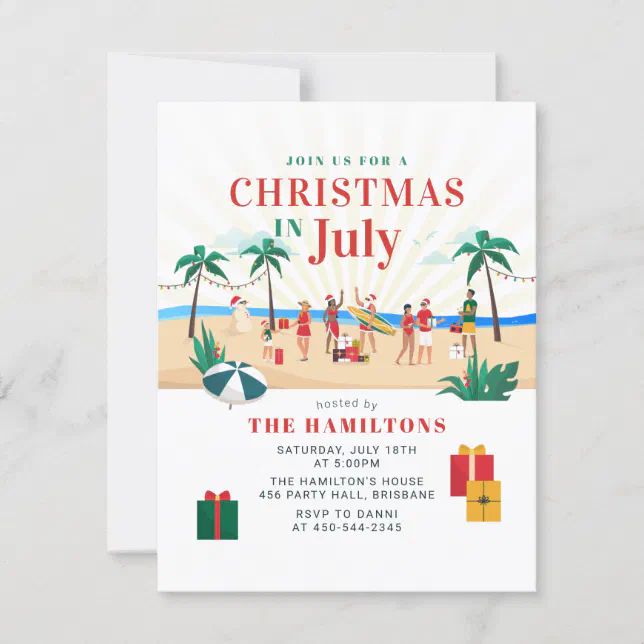 Summer Christmas In July Party Invitation | Zazzle