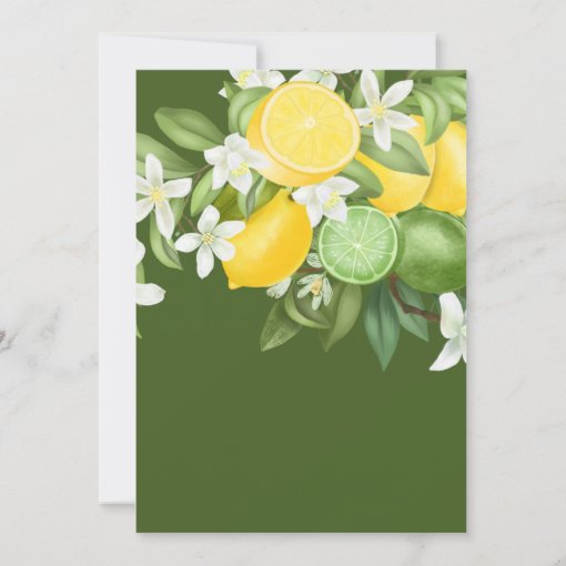 Summer Citrus Lemon Lime Wedding Invitation | Zazzle