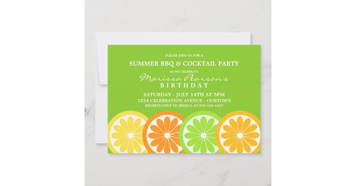 Summer Citrus Party Invitations | Zazzle