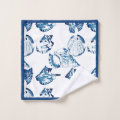 Summer Coastal Beach Seaside Navy Blue Seashell Bath Towel Set | Zazzle