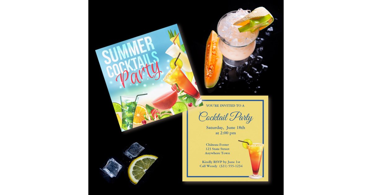 Summer Cocktail Mixer Party Invitation | Zazzle