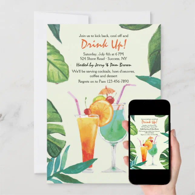 Summer Cocktail Party Invitation | Zazzle