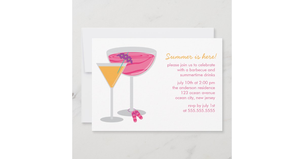 Summer Cocktail Party Invitations | Zazzle