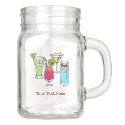 Summer Cocktails custom text mason jars | Zazzle