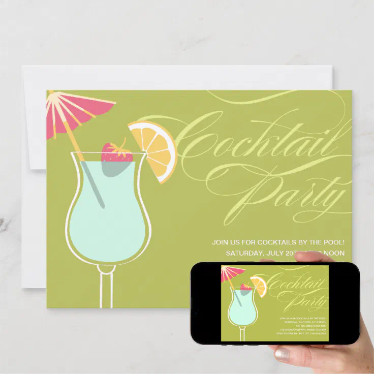 SUMMER COCKTAILS | PARTY INVITATION | Zazzle