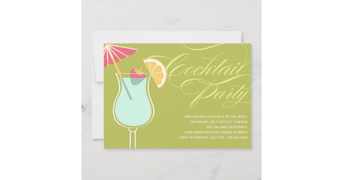 SUMMER COCKTAILS | PARTY INVITATION | Zazzle