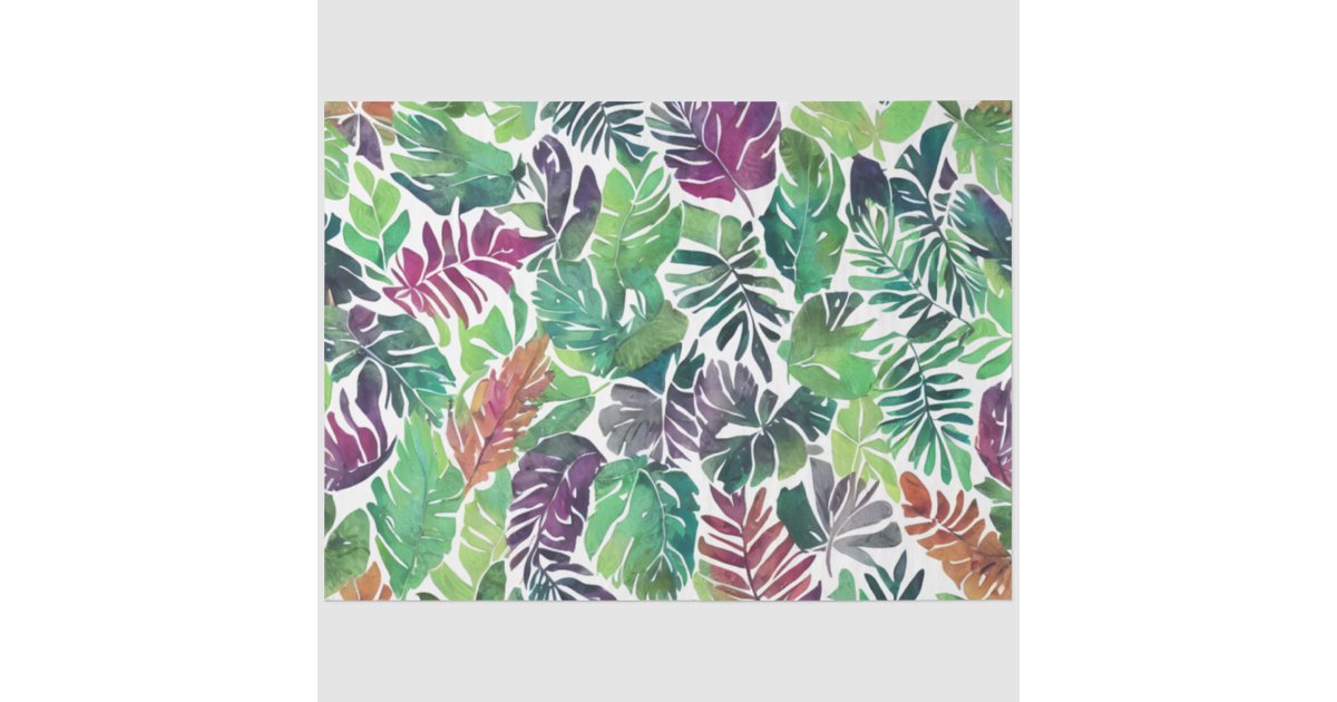 Summer Colorful Tropical Leaves Decoupage Tissue Paper | Zazzle