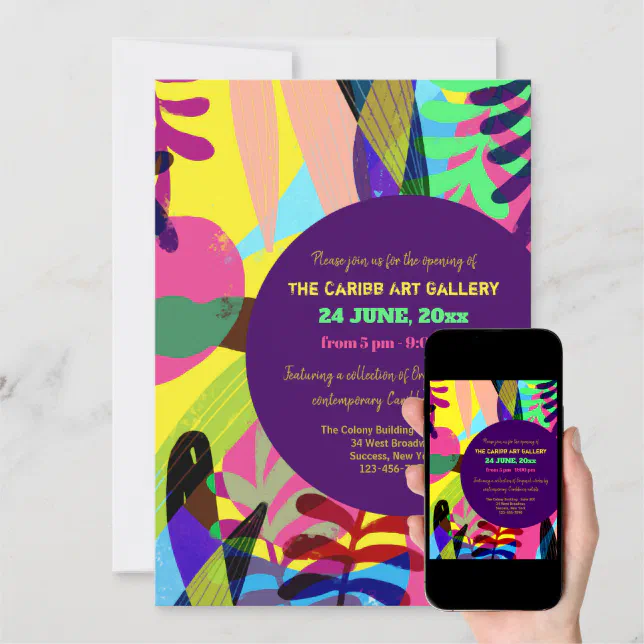 Summer Colors Art Gallery Opening Announcement | Zazzle