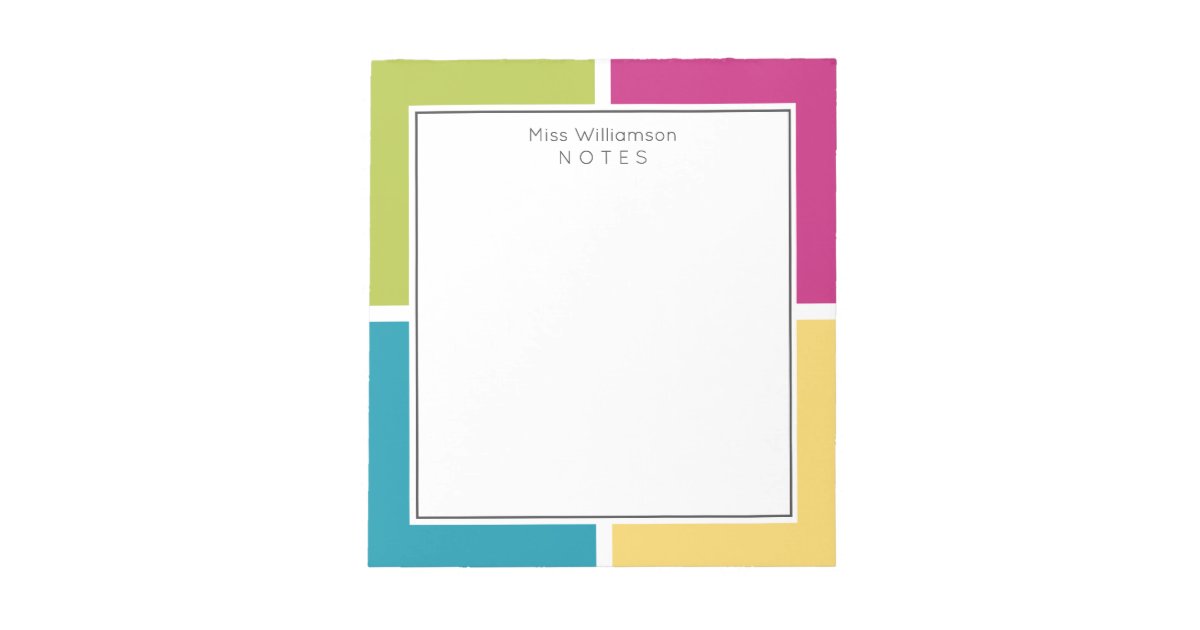 SUMMER COLORS Personalized Notepad | Zazzle