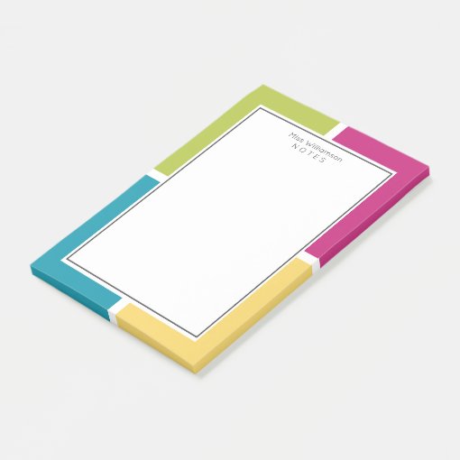 SUMMER COLORS Quadrants Optional Text Post-it Notes | Zazzle