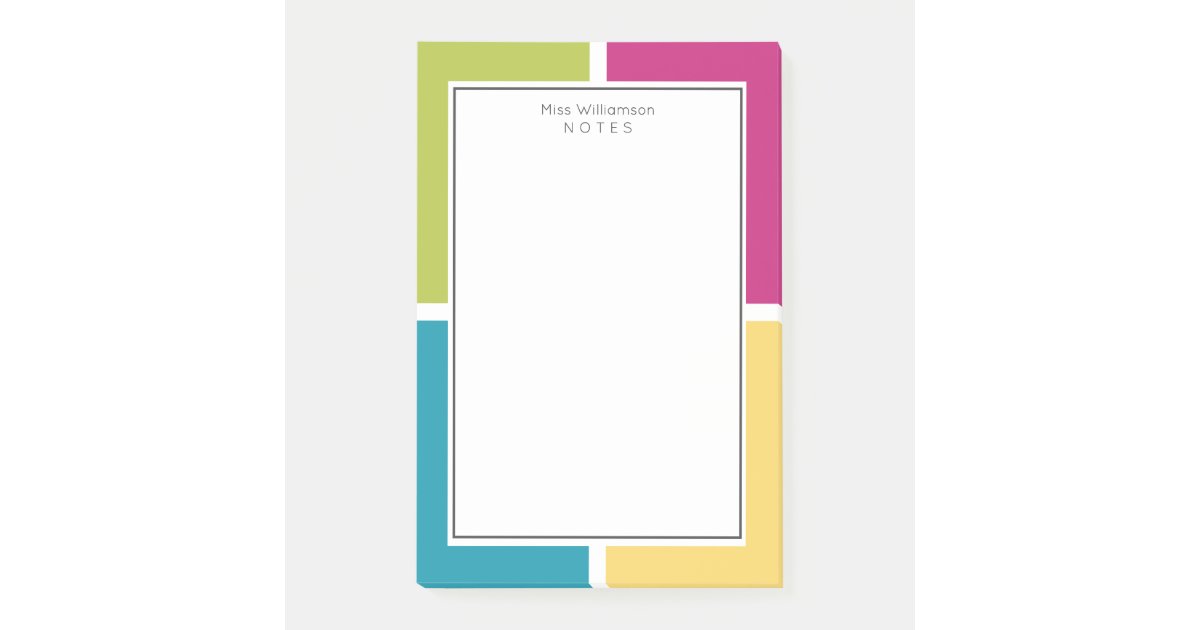SUMMER COLORS Quadrants Optional Text Post-it Notes | Zazzle