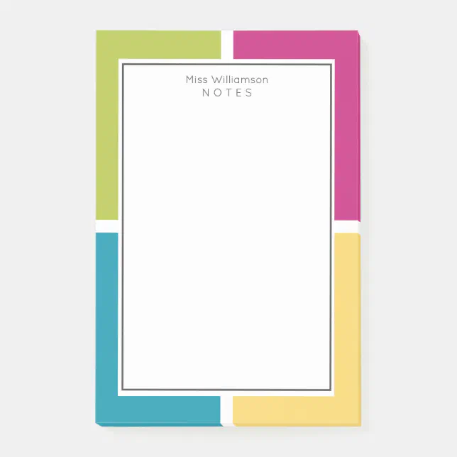 SUMMER COLORS Quadrants Optional Text Post-it Notes | Zazzle
