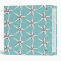 Summer cookbook starfish pattern blue recipes 3 ring binder | Zazzle
