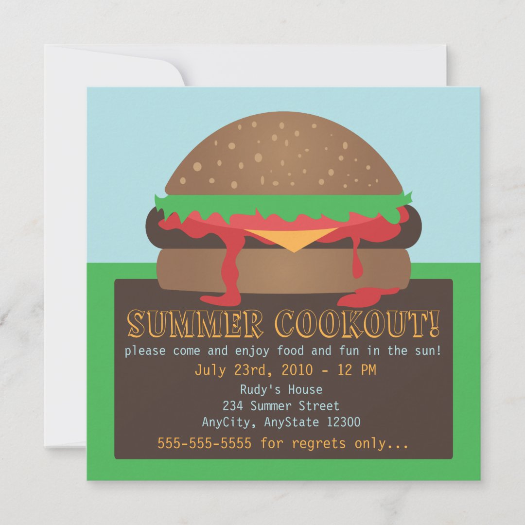 Summer Cookout Party Invitation | Zazzle