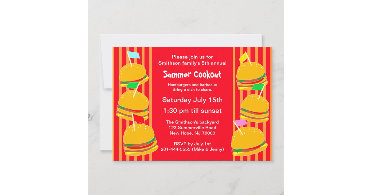 Summer Cookout Party Invitation | Zazzle