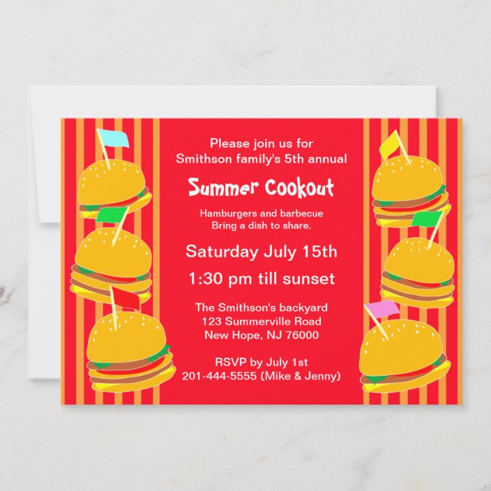 Summer Cookout Party Invitation | Zazzle.com