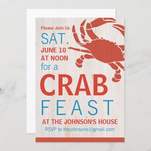 Summer Crab Feast Party Invite | Zazzle