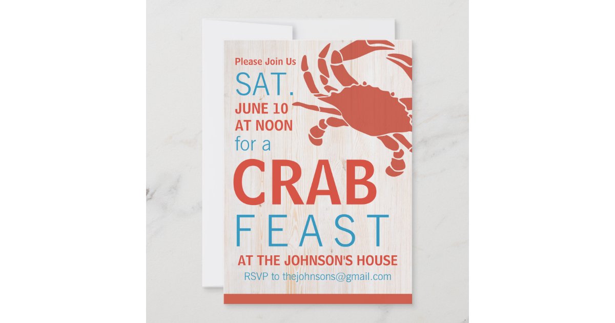 Summer Crab Feast Party Invite | Zazzle