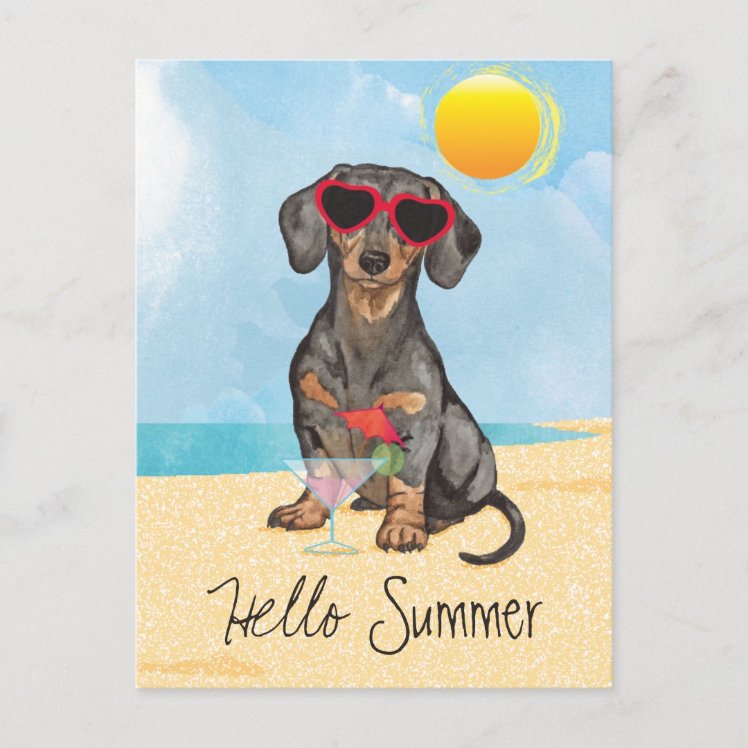 Summer Dachshund Postcard | Zazzle