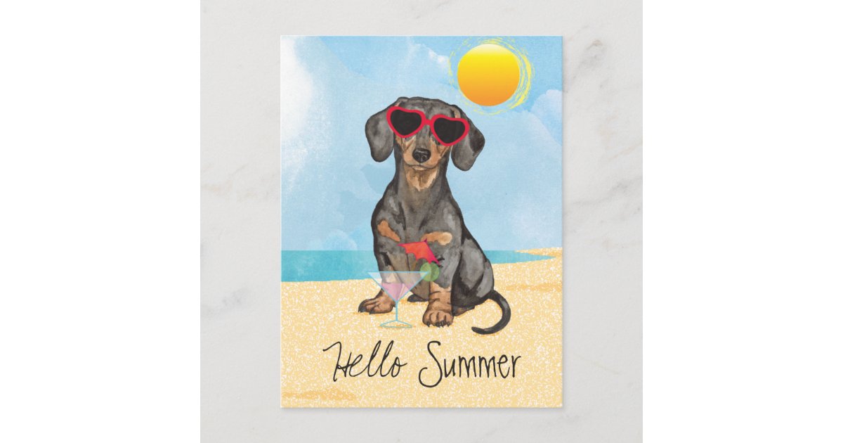 Summer Dachshund Postcard | Zazzle