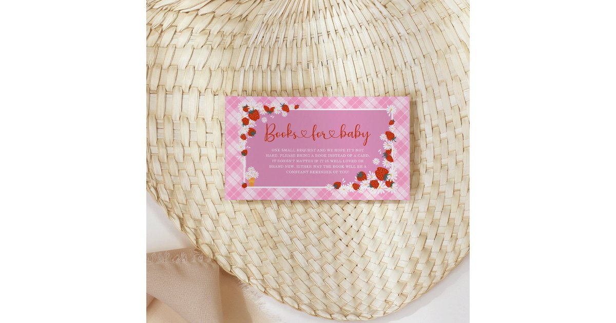 Summer Daisy Berry Sweet Books For Baby Shower Enclosure Card | Zazzle