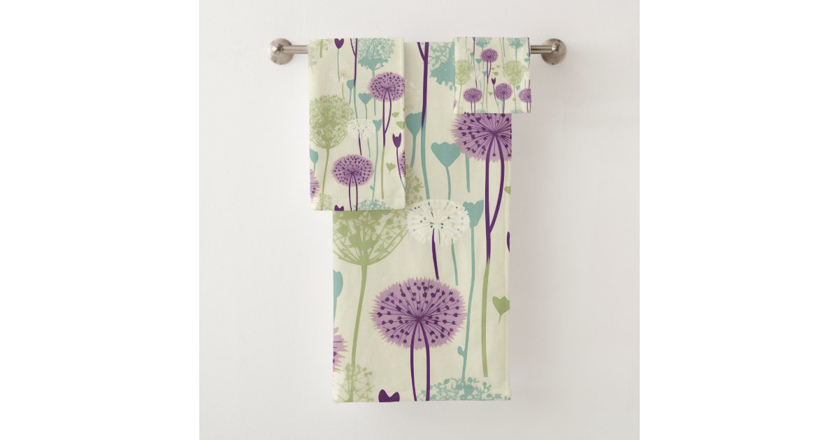 Summer Dandelion Design Bath Towel Set | Zazzle