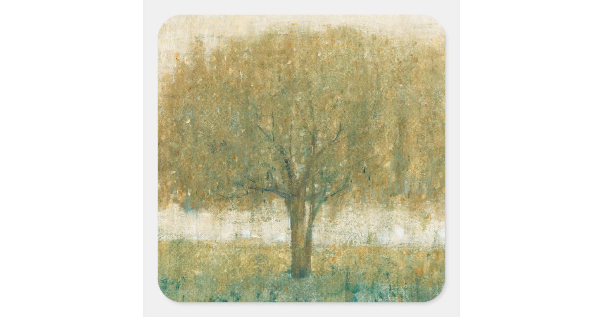 Summer Day Tree II Square Sticker | Zazzle