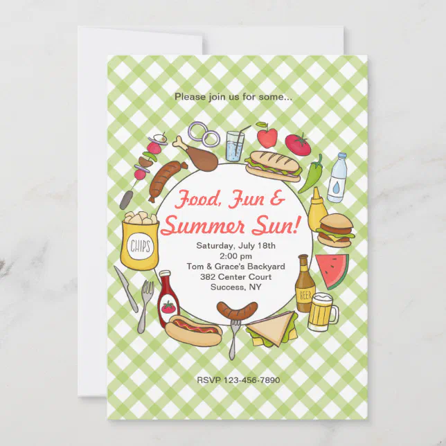 Summer Eating Invitation | Zazzle