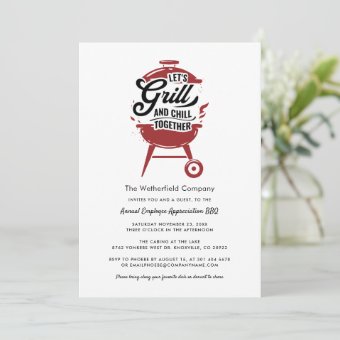 Summer Employee Appreciation BBQ Grill and Chill Invitation | Zazzle