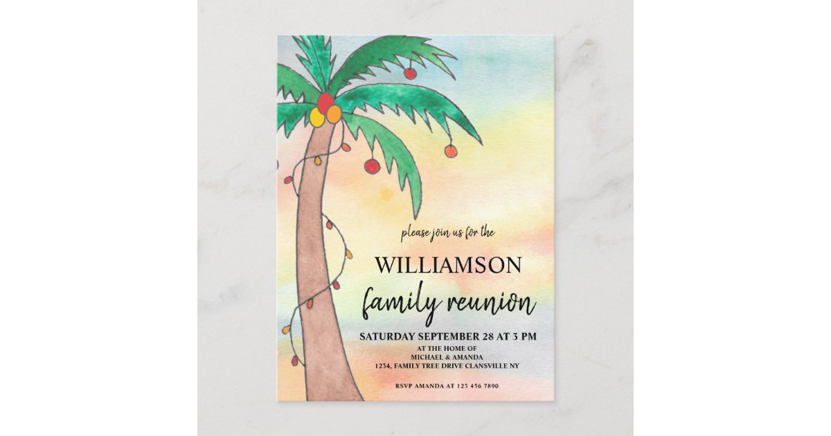 Summer Family Reunion Invitation Postcard | Zazzle