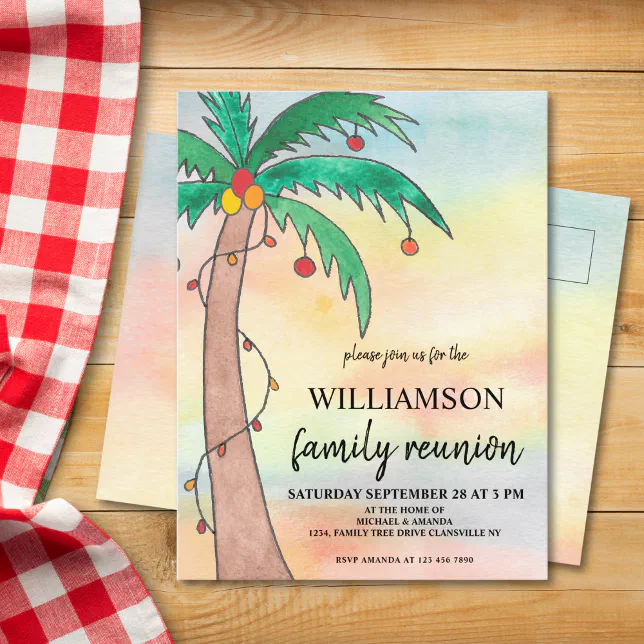 Summer Family Reunion Invitation Postcard | Zazzle
