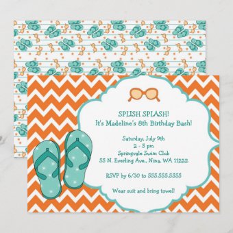Summer Flip Flop Birthday Party Invite | Zazzle